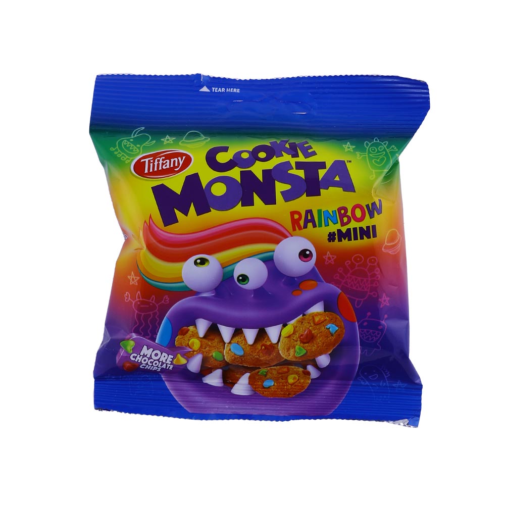 Alosraonline | Tiffany Cookie Monsta Mini Rainbow Cookies 28g