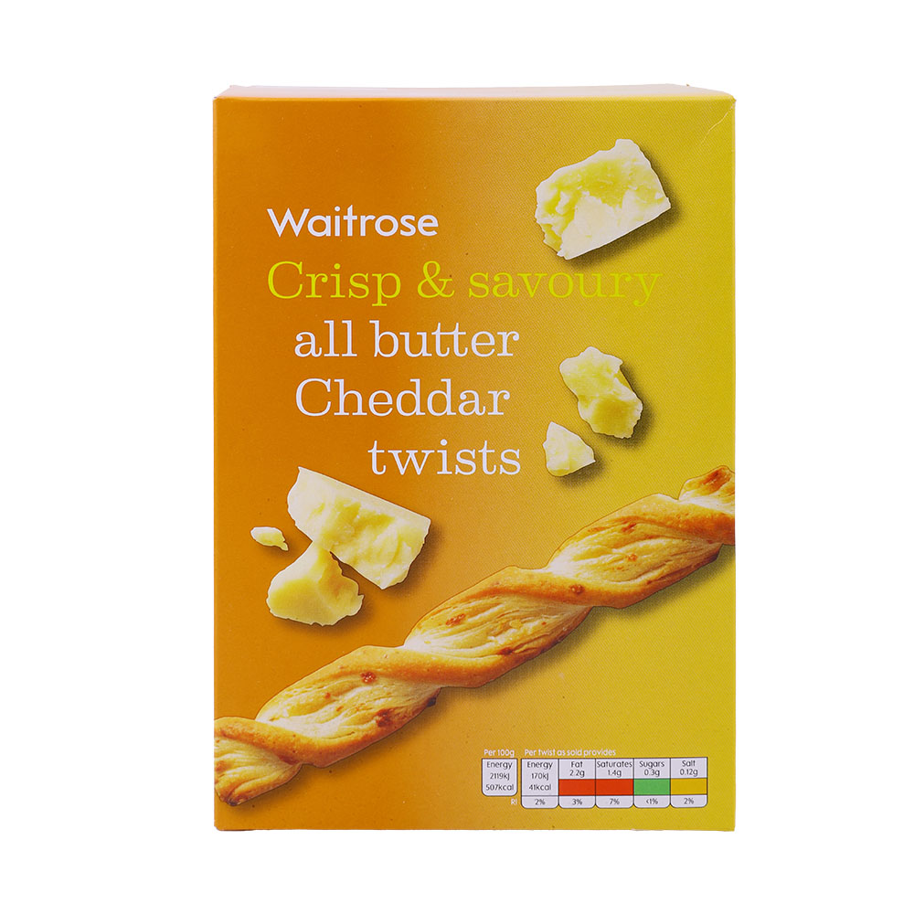 Alosraonline | Waitrose Cheddar All Butter Twists 125g