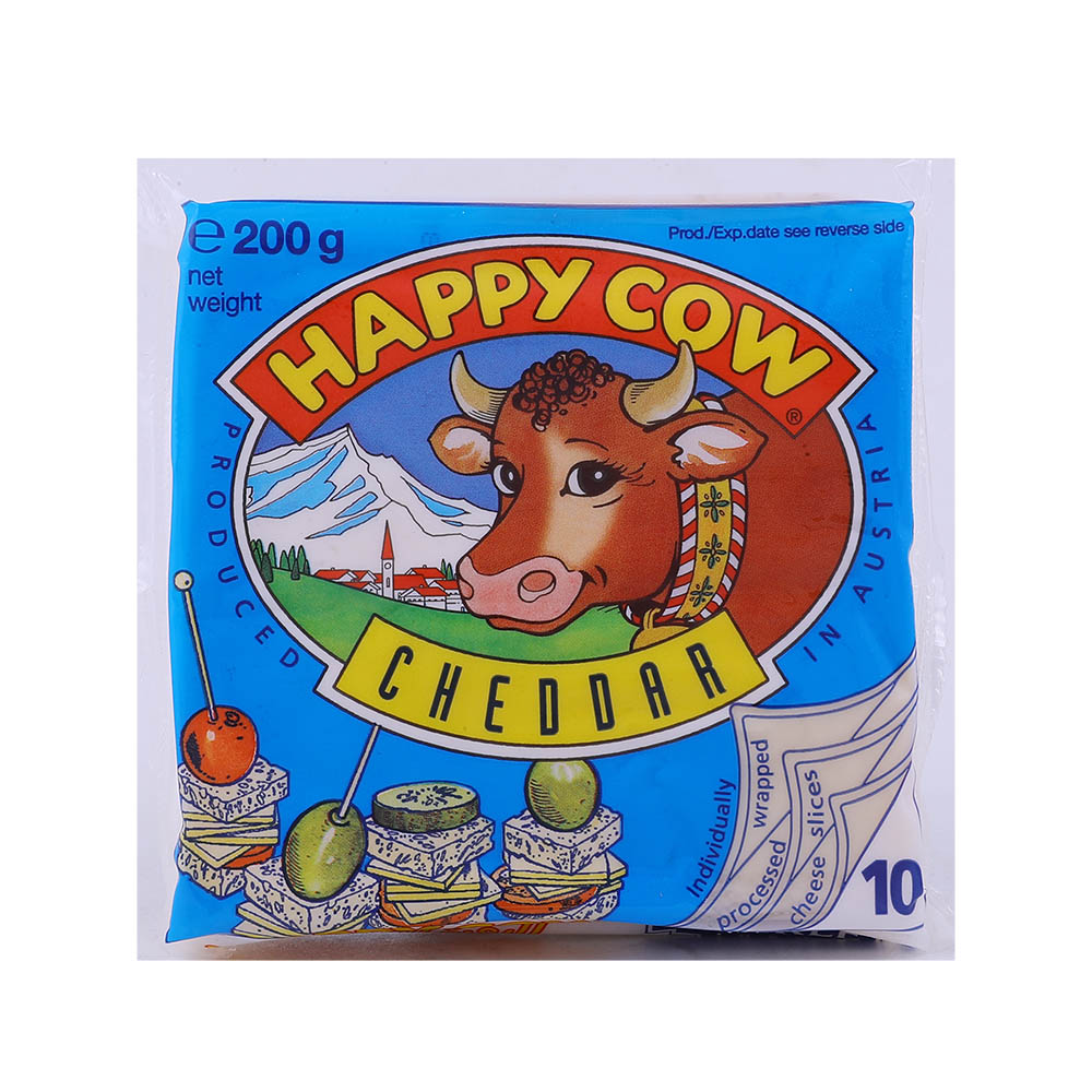 Alosraonline | Happy Cow Cheddar Cheese Slices 200g